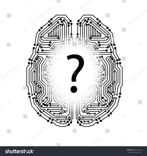 Brain Circuit Board Texture Digital Concept Stock Vector Royalty Free