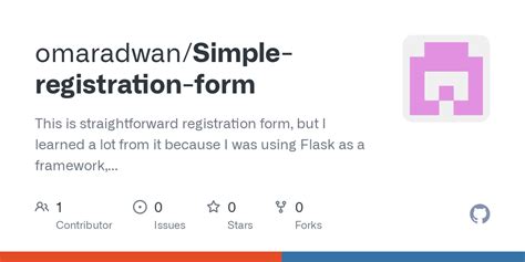 Github Omaradwan Simple Registration Form This Is Straightforward Registration Form But I