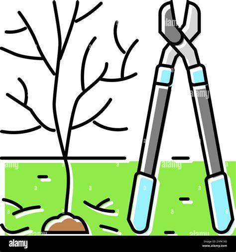 Tree Pruning Garden Maintenance Color Icon Vector Illustration Stock