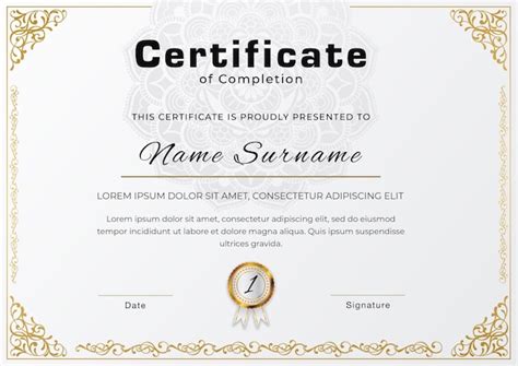 Elegant Aesthetic Certificate Design Template Premium Ai Generated Psd