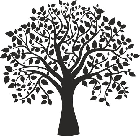 Silueta De 15 árboles Svg Clipart Svg Árbol Genealógico Etsy