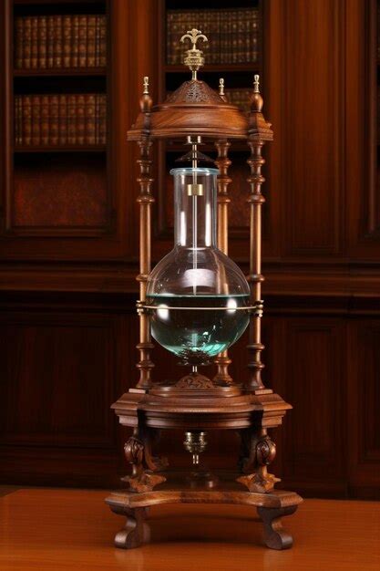 premium ai image antique bronze alembic displayed on a table