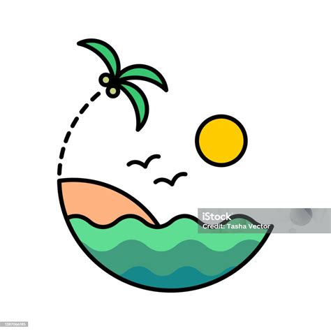 무인도 열대 해변 장면 휴가 여행 관광 개념 파라다이스 섬 바하마에 대한 스톡 벡터 아트 및 기타 이미지 파라다이스 섬