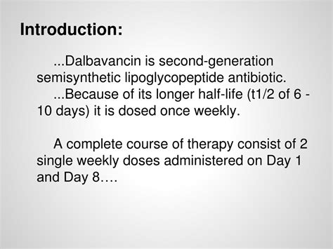 Ppt Dalvance Dalbavancin Once Weekly Lipoglycopeptide Antibiotic Powerpoint Presentation