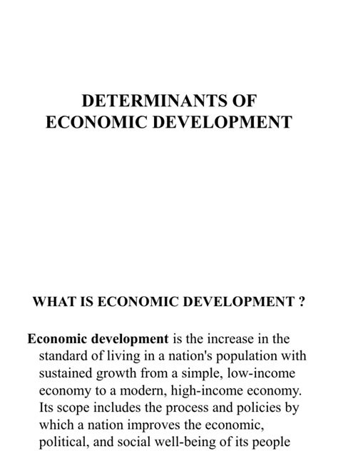 Determinants Of Economic Development Economic Development Resource