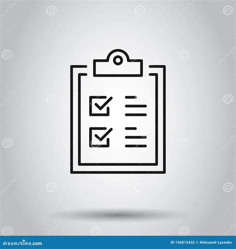 Document List With Checkmarks Vector Icon Line Outline Checklist Form