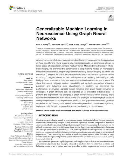 pdf generalizable machine learning in neuroscience using graph neural