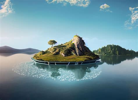 Premium Photo Island Floating