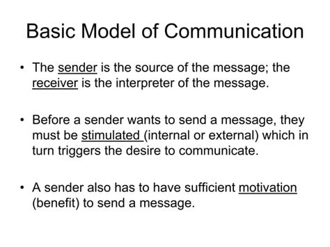 Communication Process Model Ppt