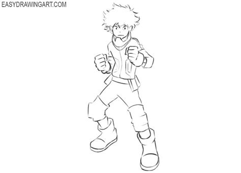 How To Draw Deku Easy Drawings Comic Tutorial Character Drawing