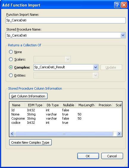 entity framework utilizzo di store procedure microsoft