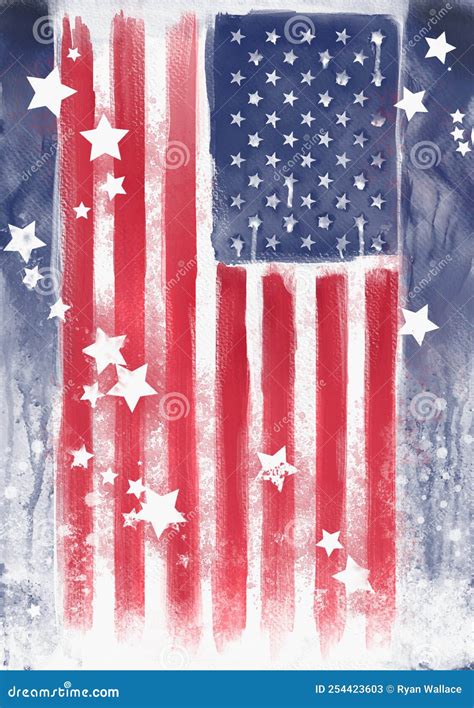 Watercolor American Flag Stock Illustration Illustration Of Cloth