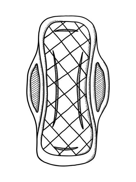 Vector Isolated On A White Background Doodle Illustration Of A Disposable Sanitary Pad 27568203