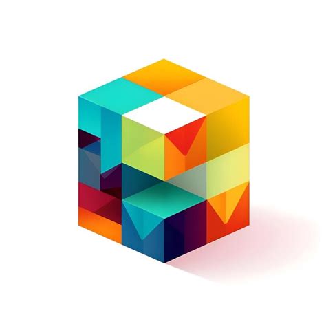 Premium Photo Abstract Cube Geometric Icon 3d Colorful Logo Design