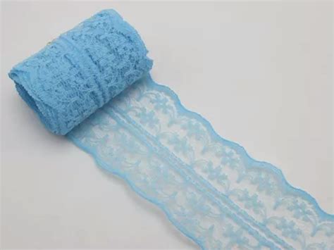 U8MO 10 Yards Bilateral Handicrafts Embroidered Lace Trim Ribbon Various Color Craft Sky Blue