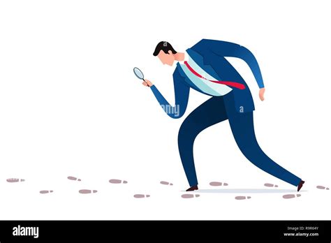 Businessman Doing A Detective Job Searching A Clue Through A Looking