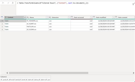 split column after getting multiple different csv s into powerbi
