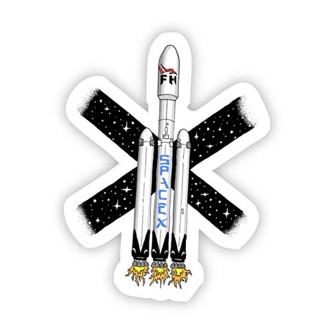 Falcon Heavy Spacex Sticker Big Moods