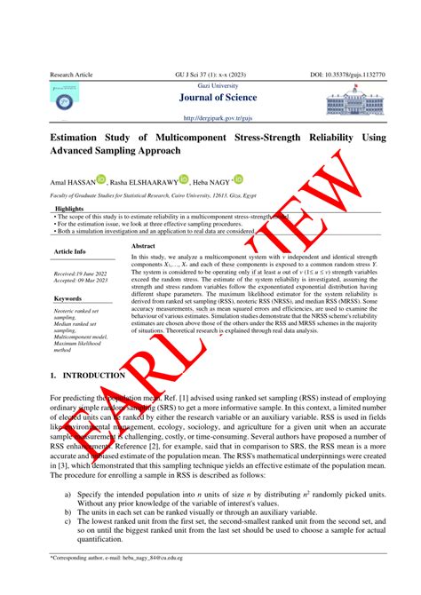 Pdf Estimation Study Of Multicomponent Stress Strength Reliability