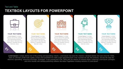 Textbox Slide Design For Powerpoint With 3 Rows Slide