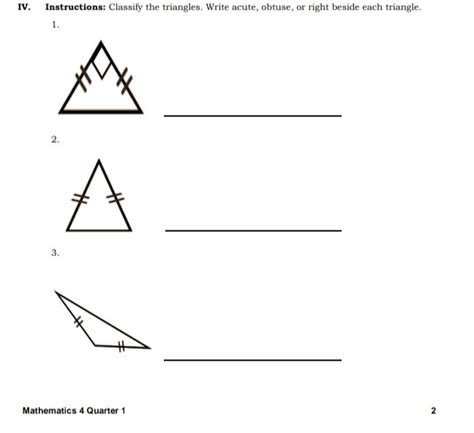 Iv Instructions Classify The Triangles Studyx