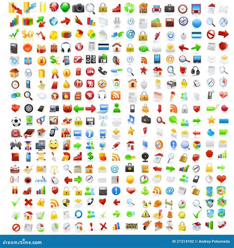 large set of computer icons stock vector illustration of isolated bright 21314102