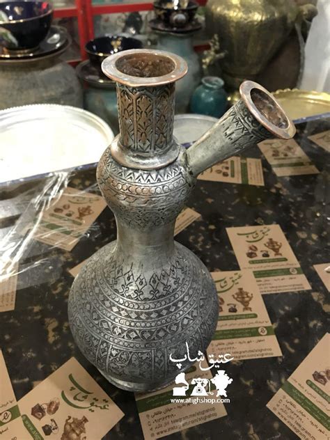 چلیم مسی قدیمی تمام قلم کهنه و زنده پر نقش و قلم دست فوق العاده زیبا و
