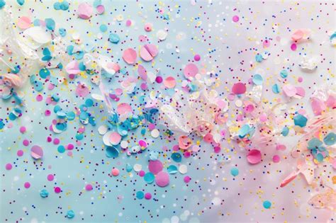 Colorful Confetti Exploding On Pastel Background Ideal For Joyful