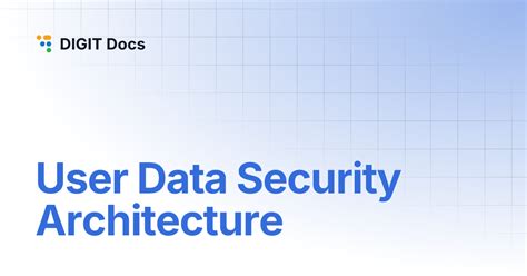 User Data Security Architecture Digit Docs