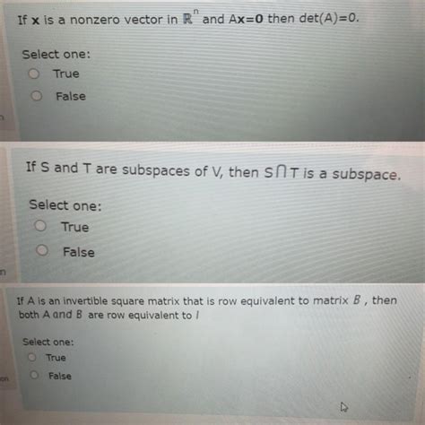 solved n if x is a nonzero vector in r™ and ax 0 then