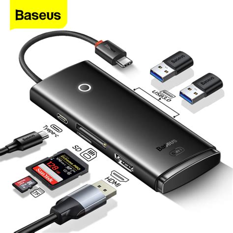 Baseus 6 In 1 USB Type C HUB To HDMI Compatible USB 3 0 Adapter 5 In 1