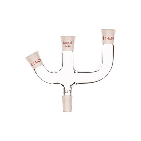 Stonylab Glass Claisen Adapter Borosilicate Glass 3 Inlet 1420