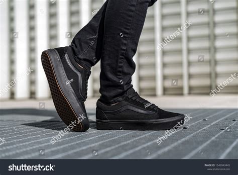 Wearing Vans Old Skool Black