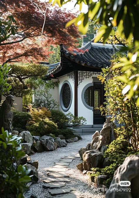 中式园林 庭院 长廊 古风景