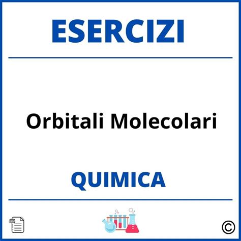 Esercizi Chimica Orbitali Molecolari Svolti Soluzioni Pdf