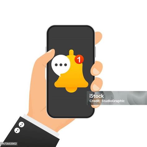 스마트 폰 화면에 경고 메시지 새 알림이 도착했습니다 새 메시지 또는 기타 알림의 알림 개념입니다 스마트 폰 화면에 새 메시지가