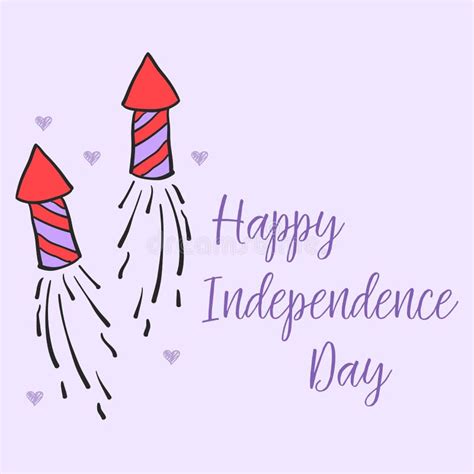 Cute Greeting Card For Independence Day Stock Vector Illustration Of