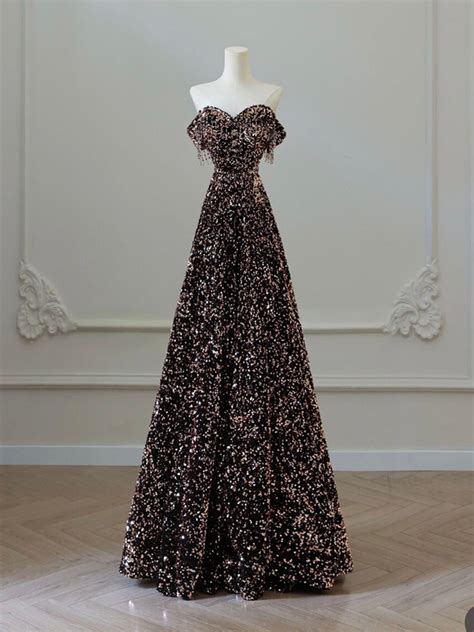 Blue One Shoulder Sequin Tulle Long Prom Dress Blue Evening Dress Shdress