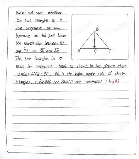 Solved Exercises To Apply Hya Congruence Theorem Indicate Markings To Show The Corresponding