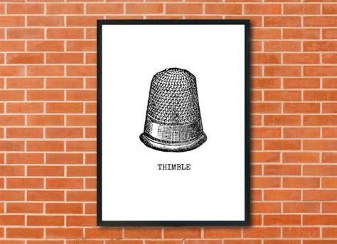 Vintage Thimble Printable Vintage Thimble Instant Download Etsy