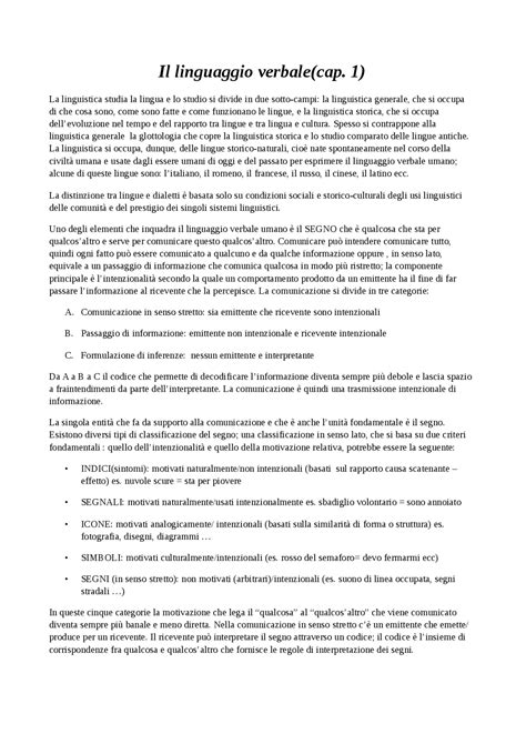 La Linguistica Un Corso Introduttivo Berruto Cerruti Docsity
