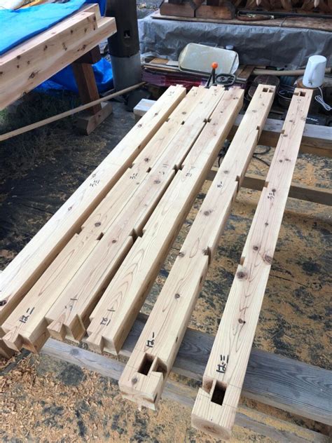サウナ小屋キット在来構法バージョン製作中 八ヶ岳むらはま工房