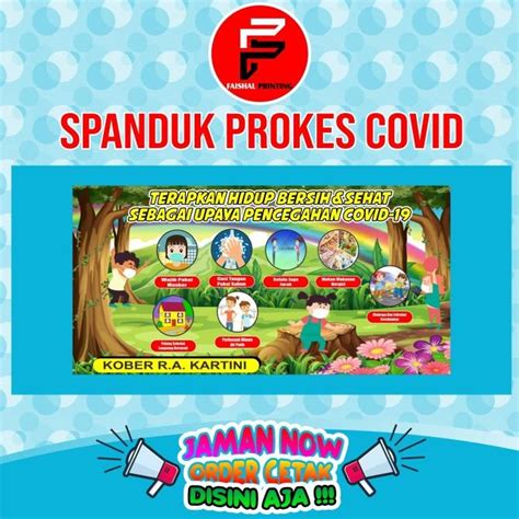 Jual BISA COD Cetak Spanduk Banner Backdrop Prokes Covid TK Ukuran