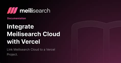 Integrate Meilisearch Cloud With Vercel Meilisearch Documentation