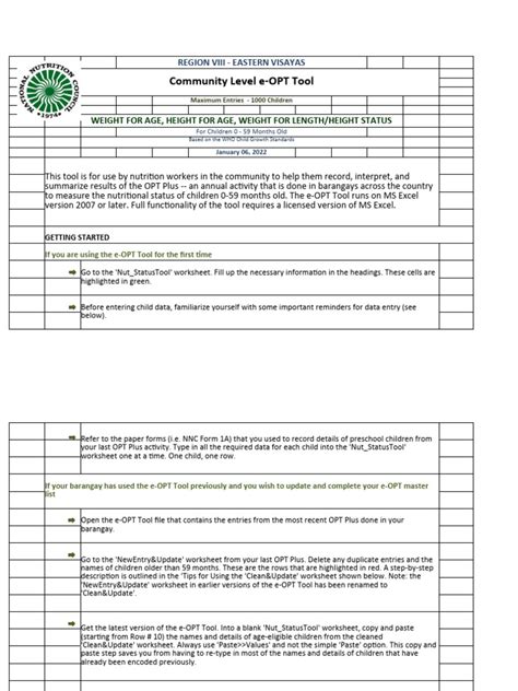 Eopt 2023 Bugas Daycare 2 Pdf Worksheet Microsoft Excel