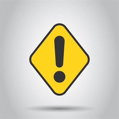 Premium Vector Exclamation Mark Icon In Flat Style Danger Alarm Vector Illustration On White