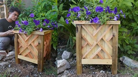 How To Build Unique And Creative Wood Planter Box For Garden Youtube