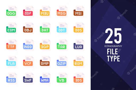 Premium Vector 25 File Type Flat Icon Pack Vector Illustration