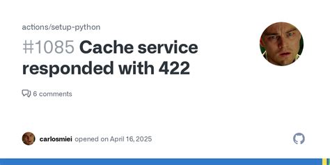 Cache Service Responded With Issue Actions Setup Python