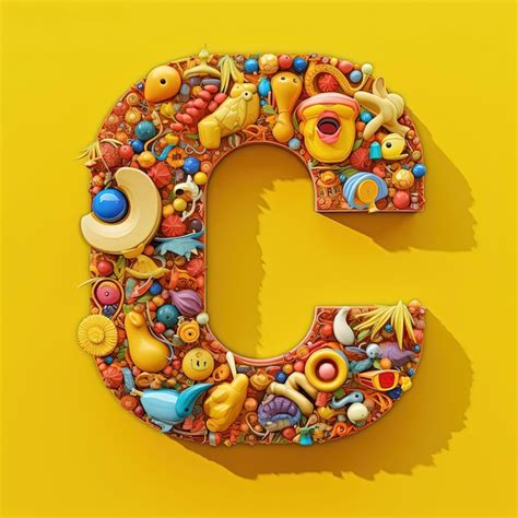 Premium Ai Image The Letter C Is Made Of Many Emojis With Sun Shaped